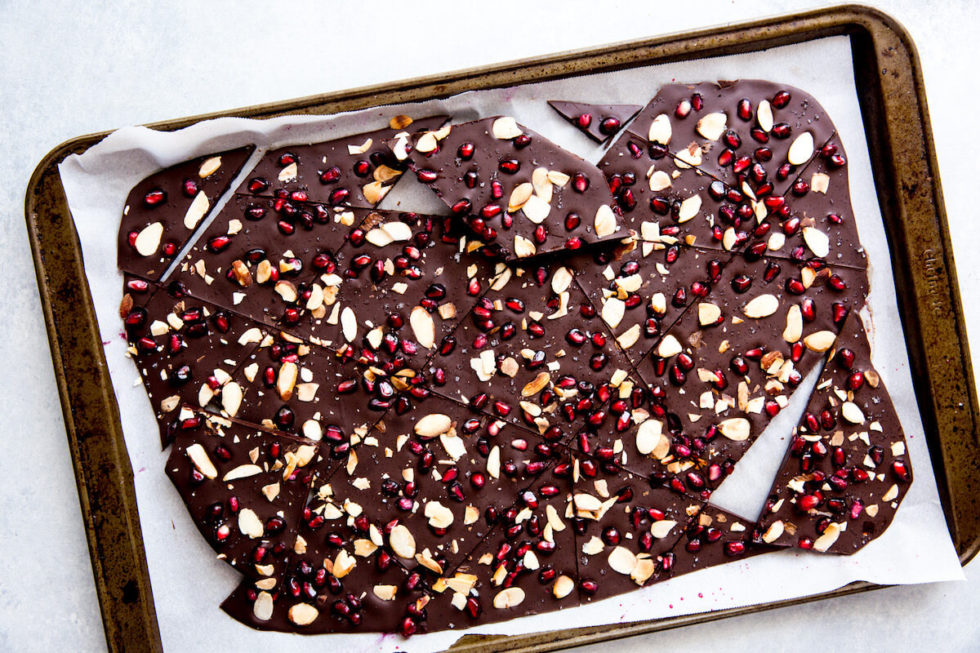 Pomegranate Dark Chocolate Holiday Bark Recipe